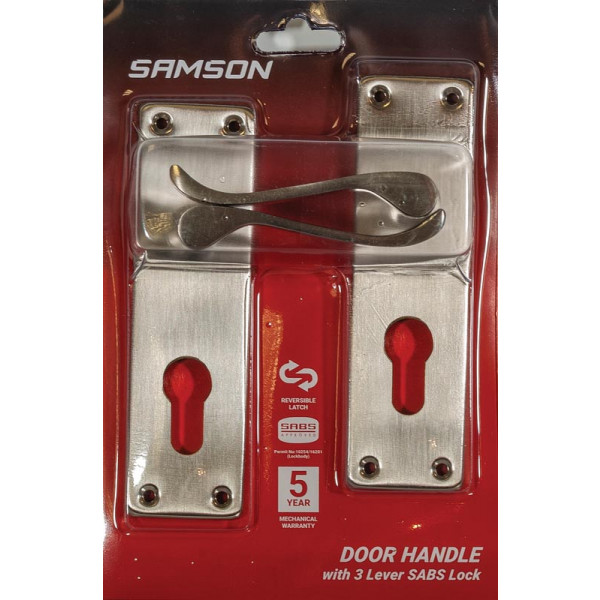 SAMSON SATIN NICKEL VICTORIAN SCROLL CYLINDER LOCKSET